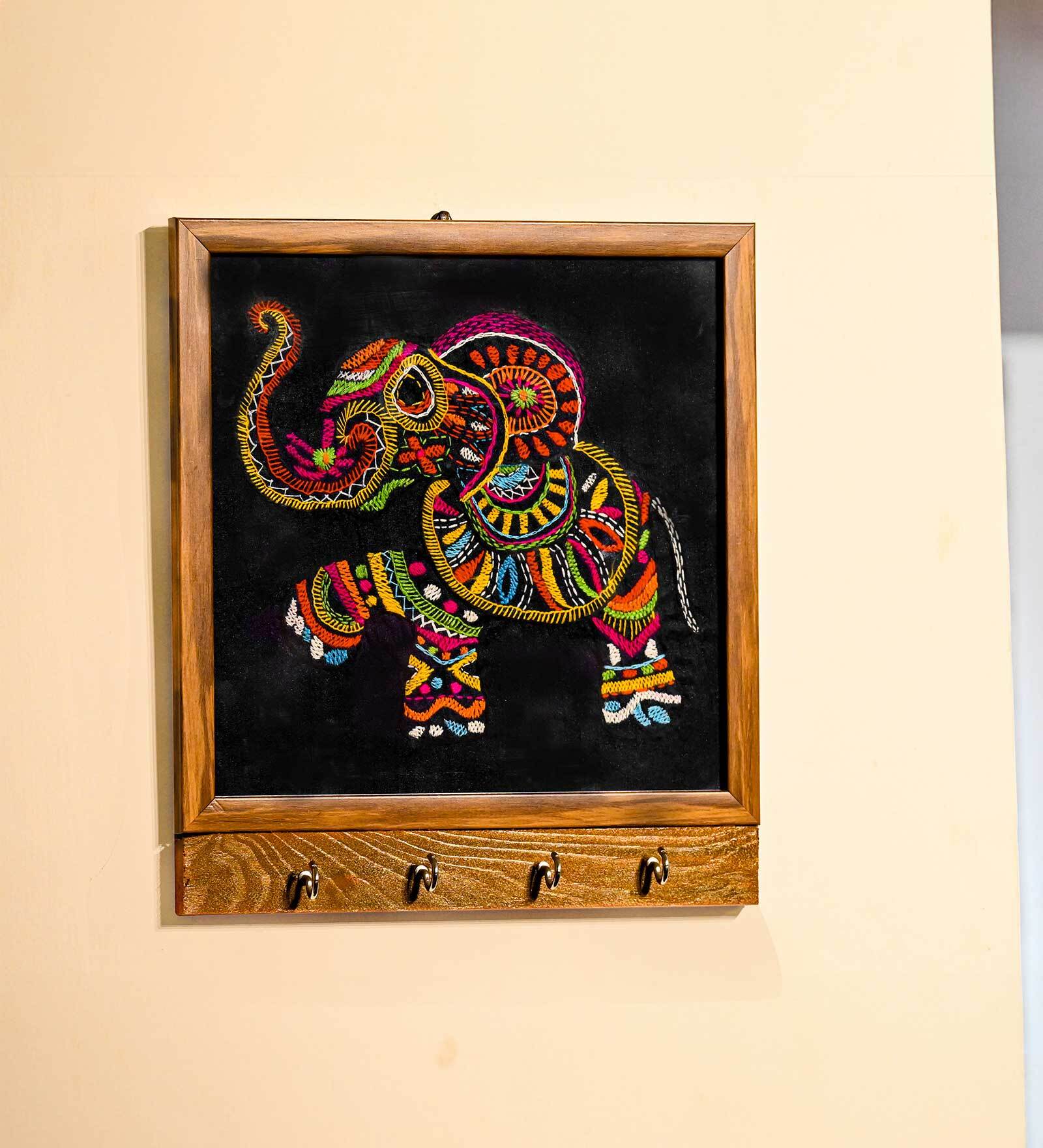Buy New Elephant Blue Wood Key Holder at 33% OFF by Indha | Pepperfry