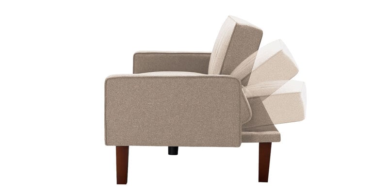 Buy Nebia 3 Seater Sofa Cum Bed In Cosmic Beige Colour by Febonic ...