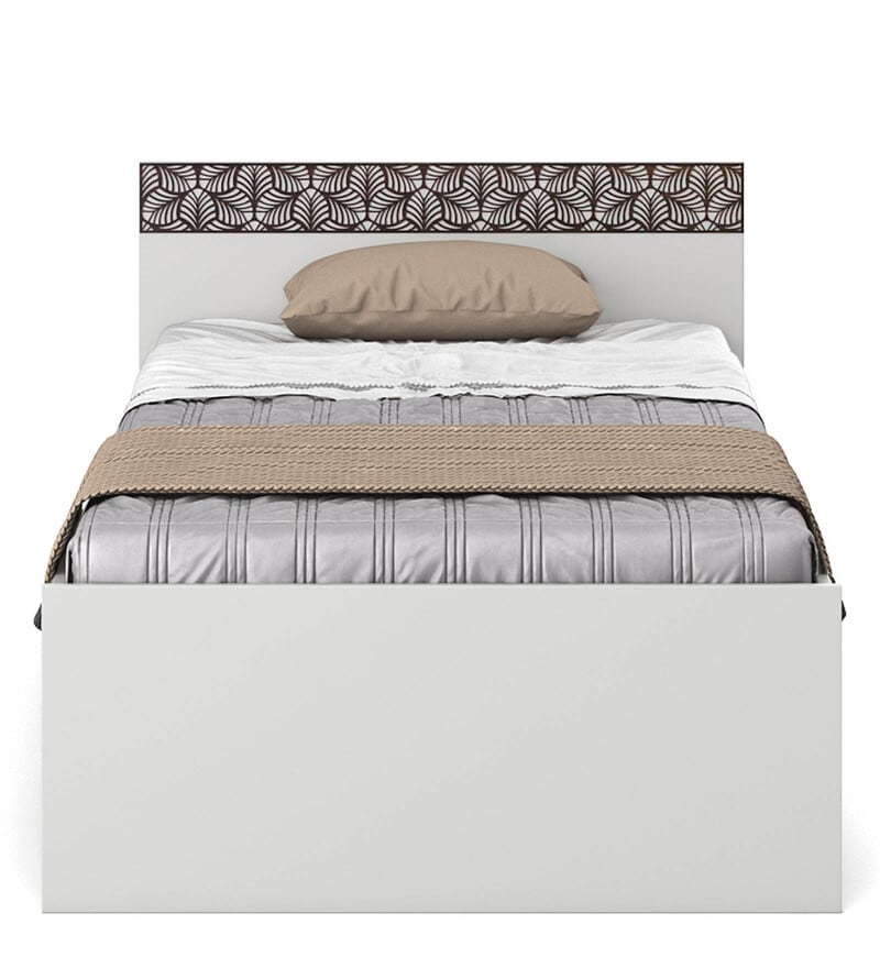 Buy Neo Single Bed in Frosty White Finish Online - Modern Single Beds ...