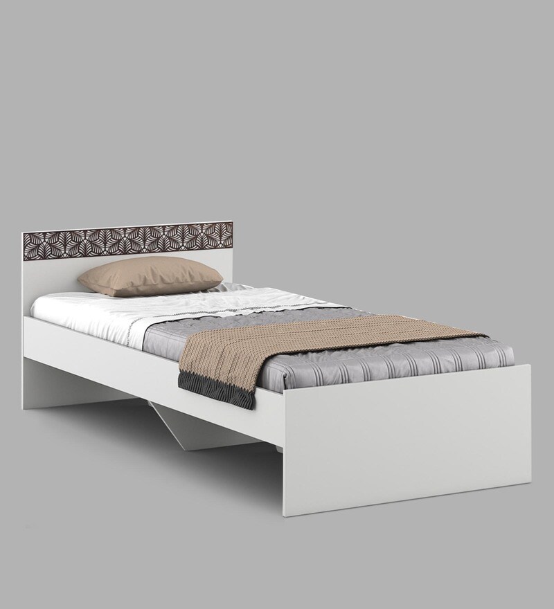 Buy Neo Single Bed in Frosty White Finish Online - Modern Single Beds ...