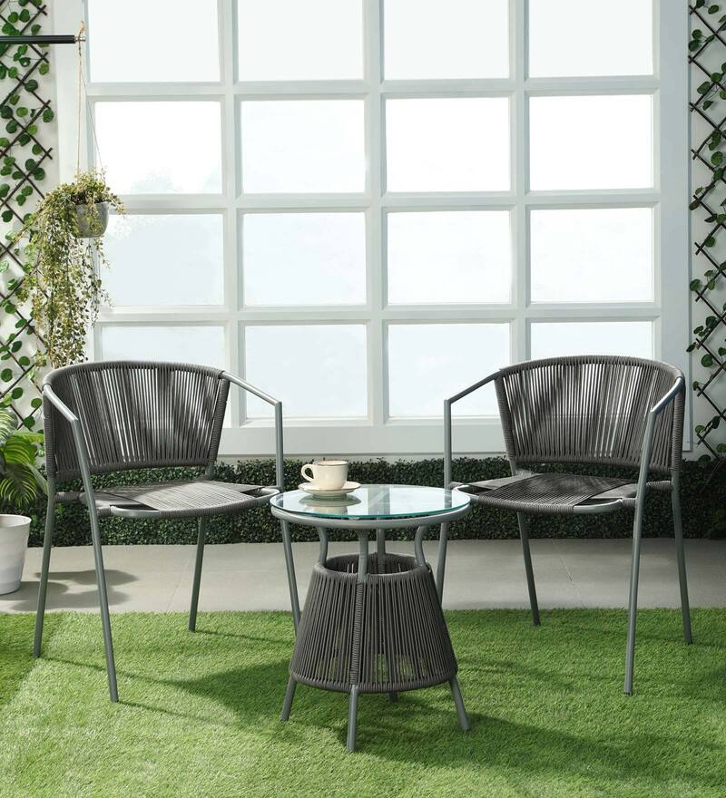 Buy New Outdoor Coffee Set In Grey Rope / Grey Colour By Advent ...
