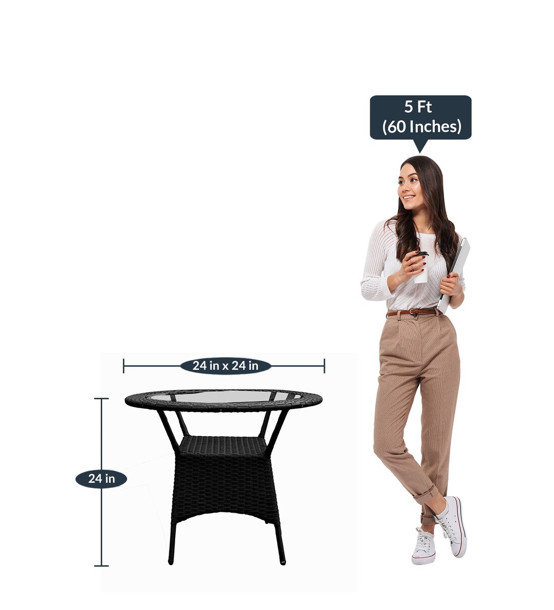 Buy Nightingale Wicker Table and Chair Set in Black with 4 Chairs ...