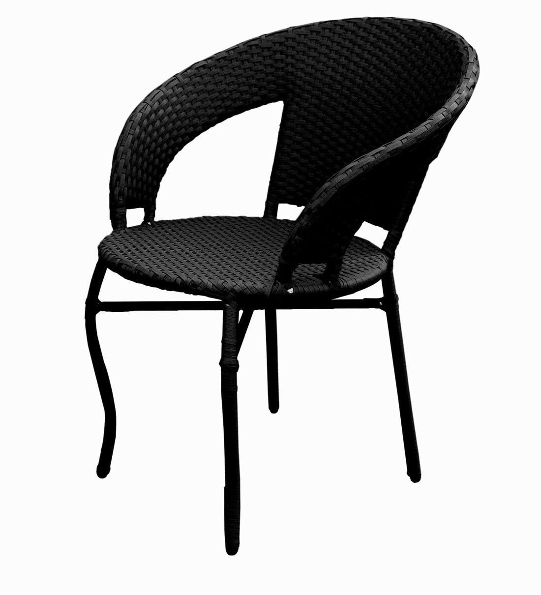 Buy Nightingale Wicker Table and Chair Set in Black with 4 Chairs ...