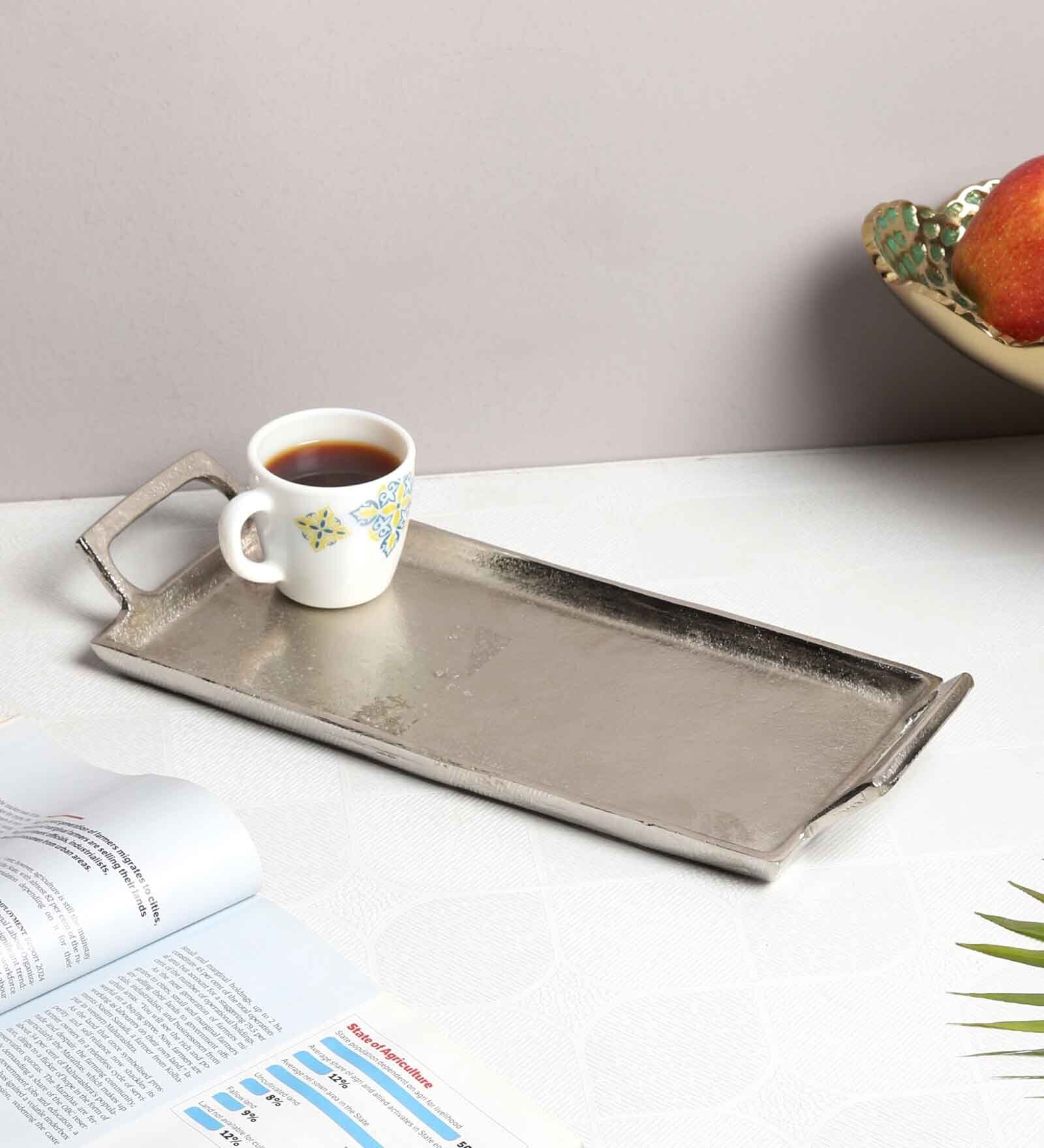 Buy Nickle Trey Rectangle Normal Handle 14\ at 38% OFF by Qamar Home ...