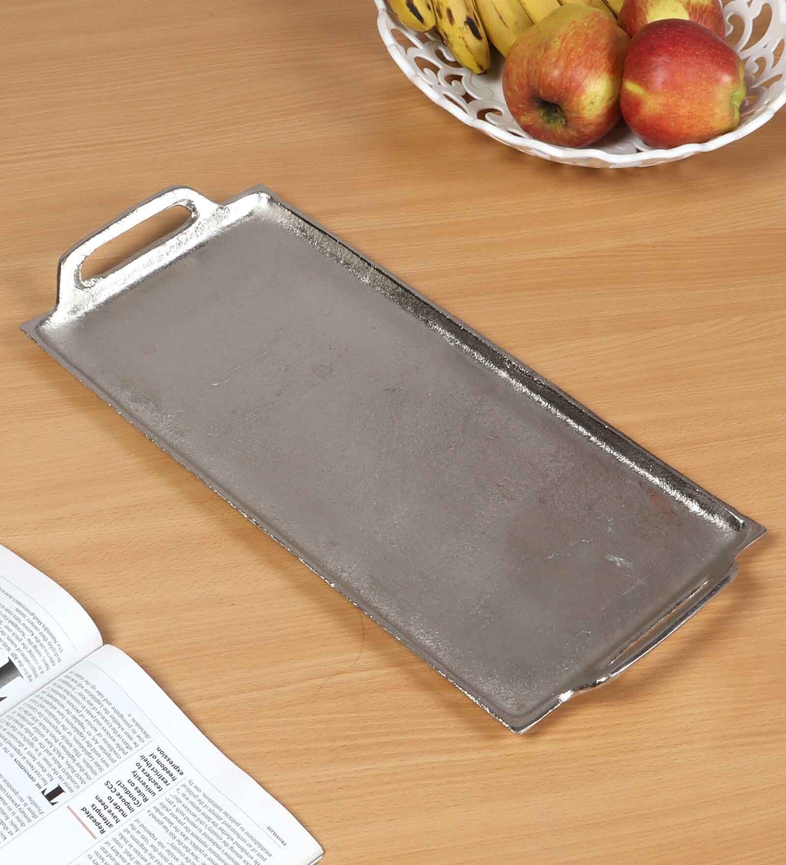 Buy Nickle Trey Rectangle Normal Handle 18\ at 36% OFF by Qamar Home ...