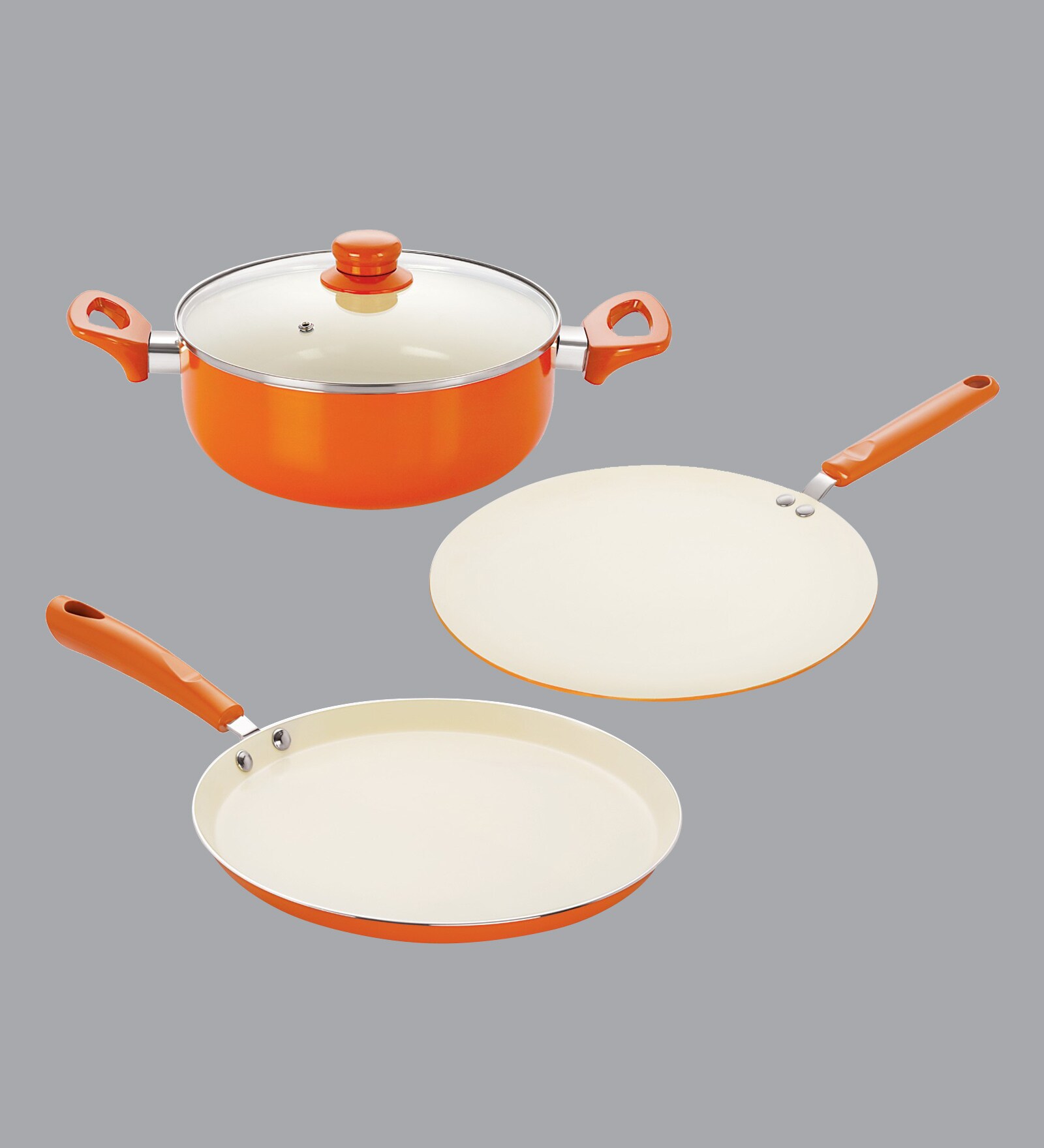 Buy Nirlon Orange Aluminium Cookware Combo Gift - Set Of 3 at 27% OFF ...