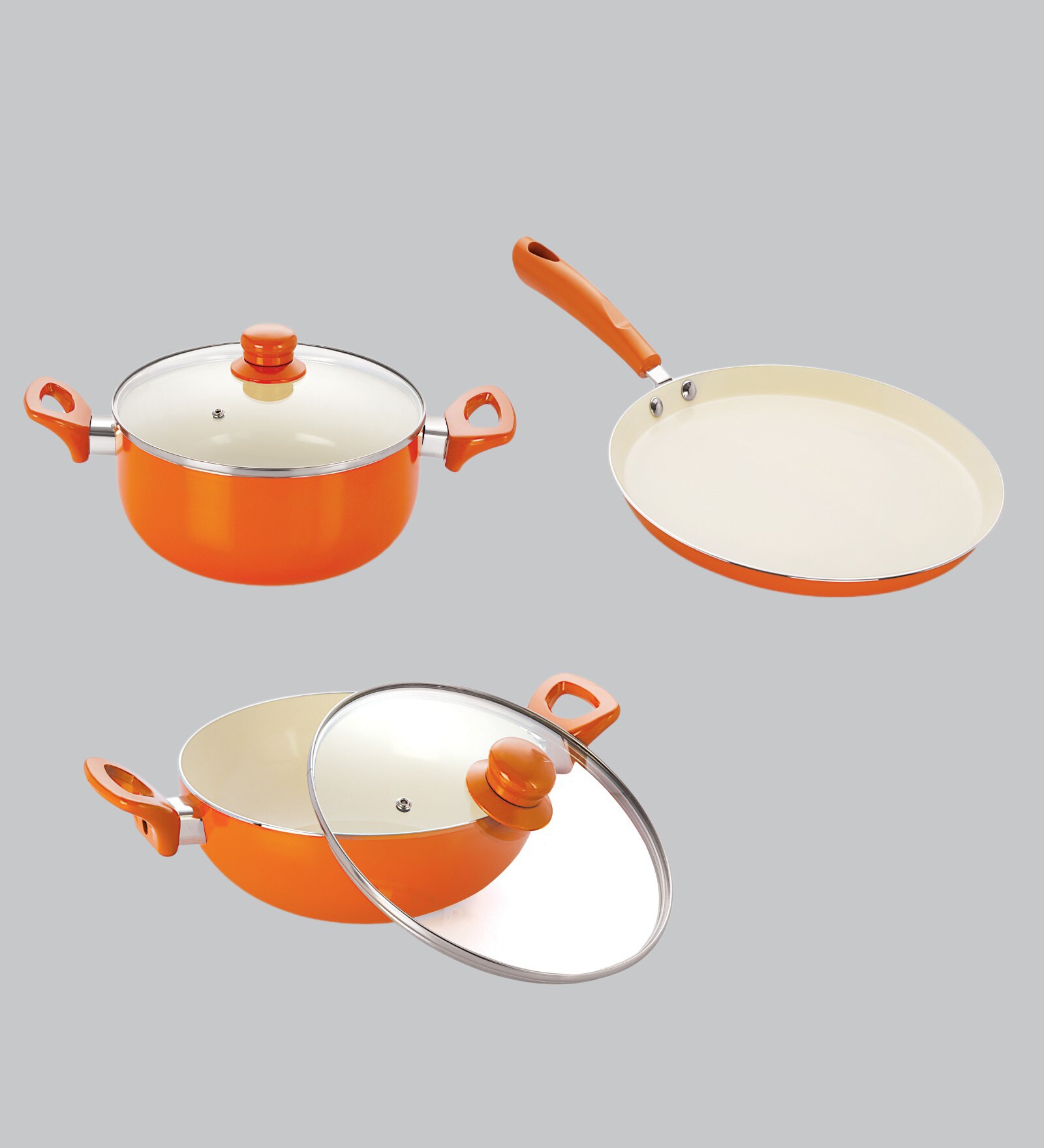 Buy Nirlon Orange Aluminium Cookware Combo Gift Set Of 3 at 28% OFF by ...