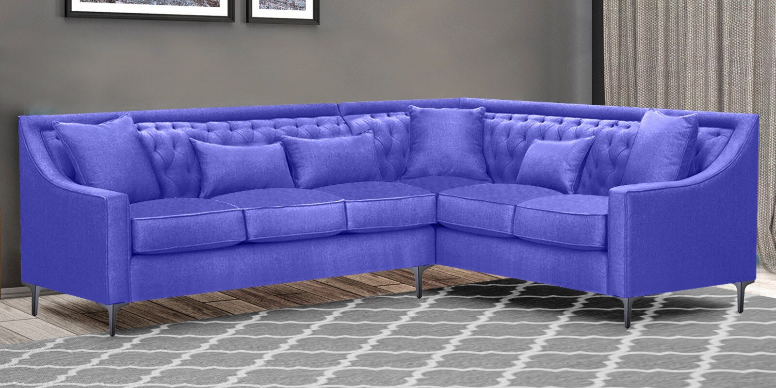 Buy Nirvana LHS Sectional Sofa In Purple Color at 29% OFF by Casacraft from Pepperfry | Pepperfry