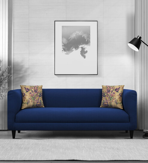 Buy Niki Fabric 3 Seater Sofa in Royal Blue Colour Online - Bucket Sofa ...