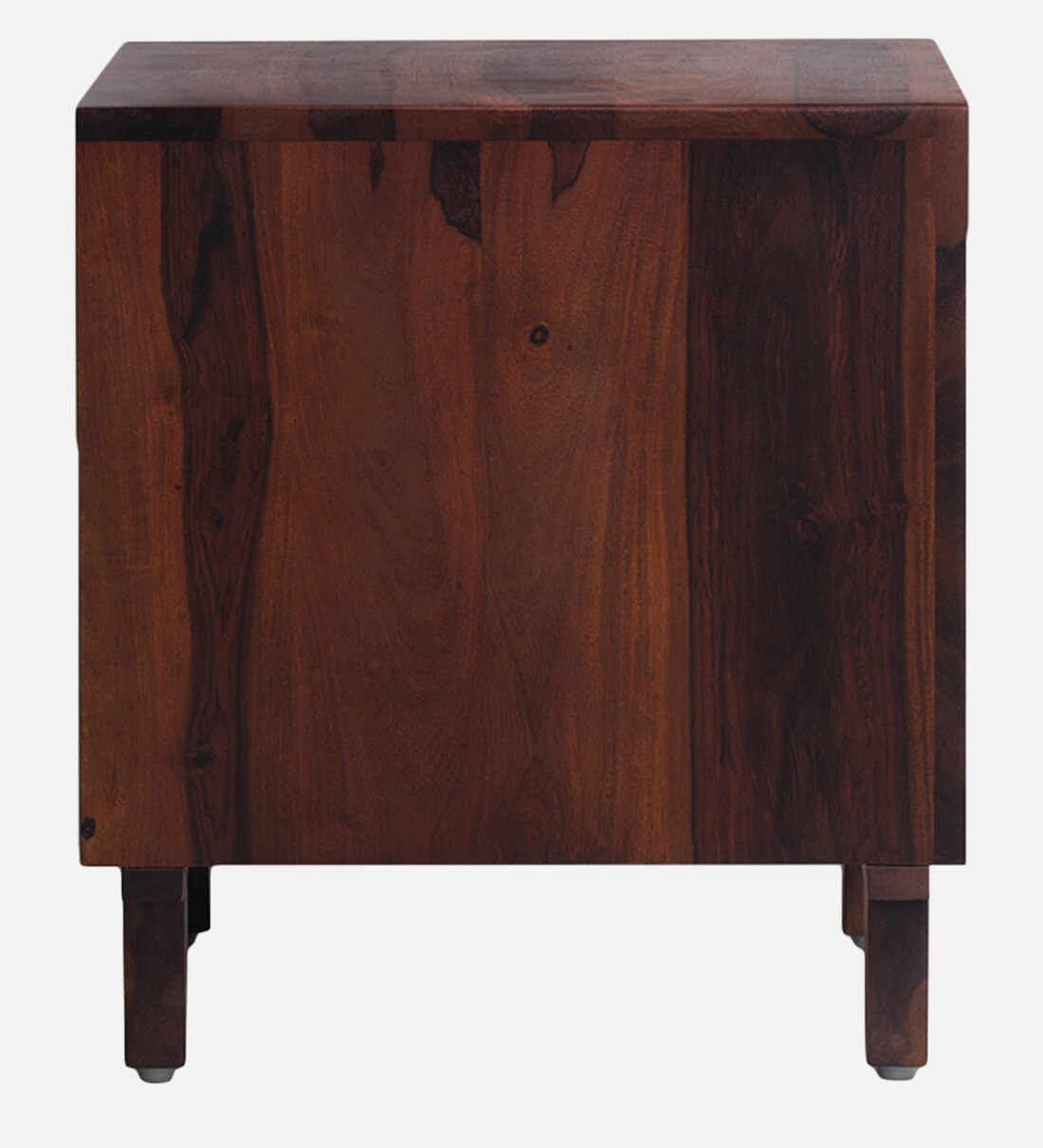 Buy Mate Sheesham Wood Bedside Table in Honey Brown Finish with Drawers ...