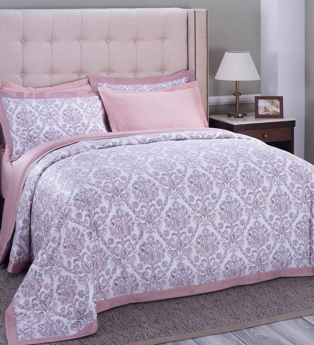 Buy Purple Traditional Cotton Double Bed Duvet Cover With 2 Pillow ...