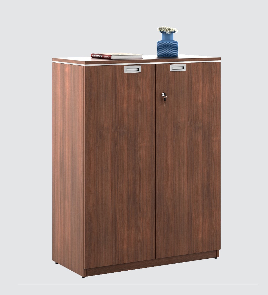 Buy Nova 2 Door File Cabinet In Walnut Finish With Lock By Spacewood ...