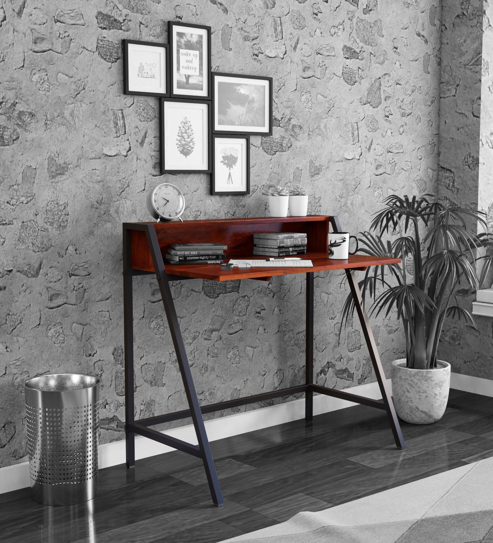 Buy Nora Solid Wood Study Table In Honey Oak Finish by Bohemiana from ...