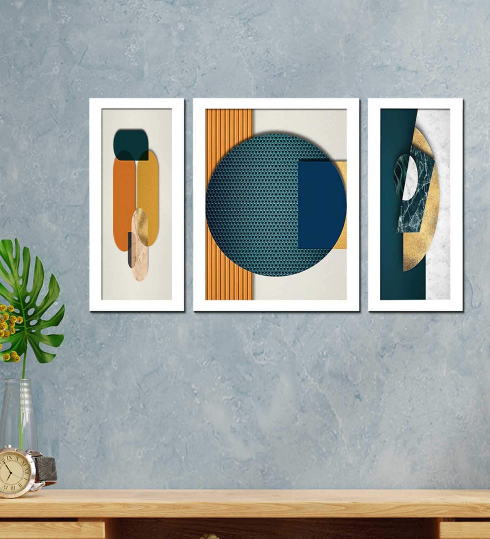 Buy Nordiac Geometrical Modern MDF Art Print Set of 3 at 25% OFF by ...