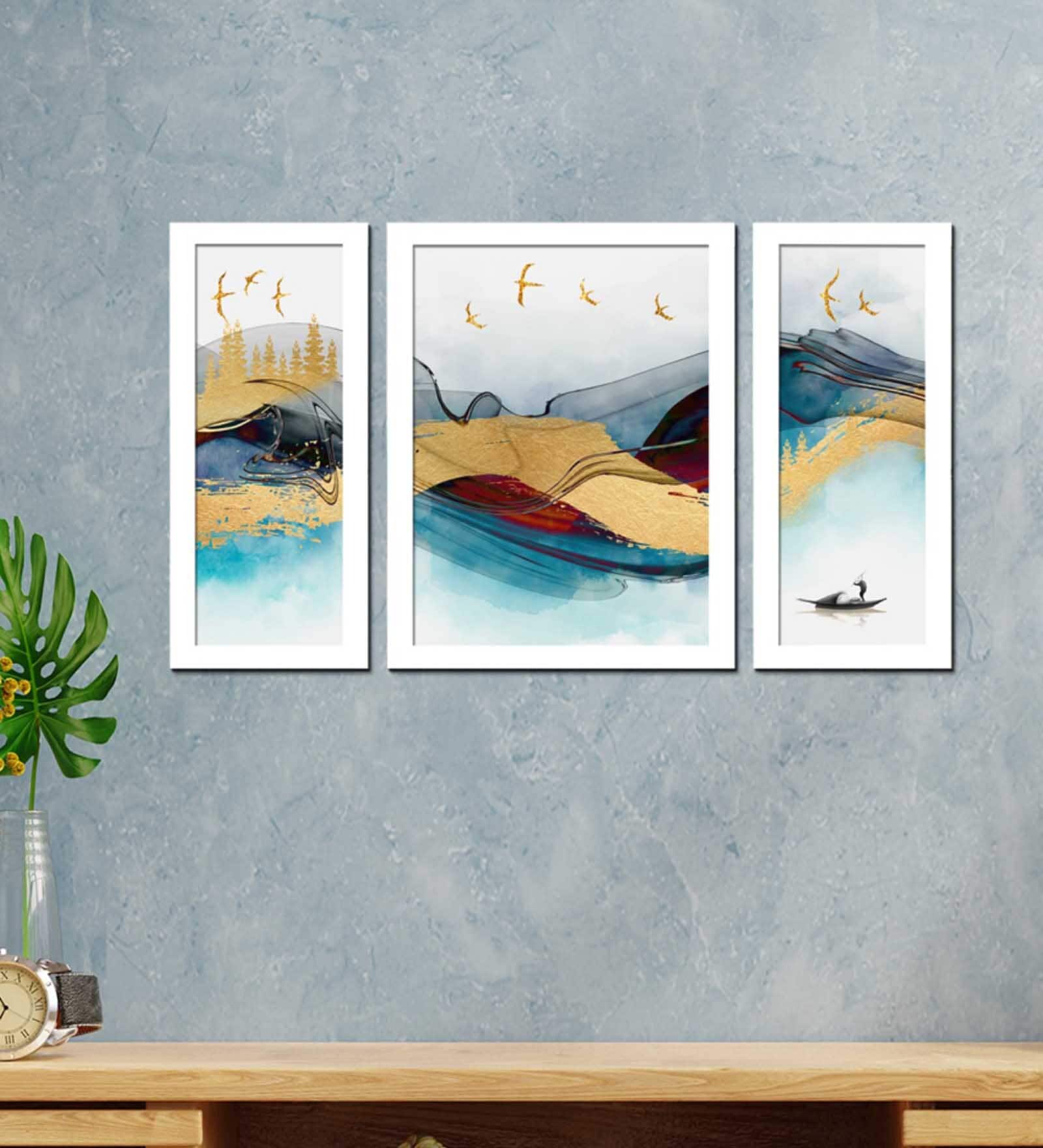 Buy Nordic MDF Art Panels Set of 3 at 23% OFF by Wens | Pepperfry