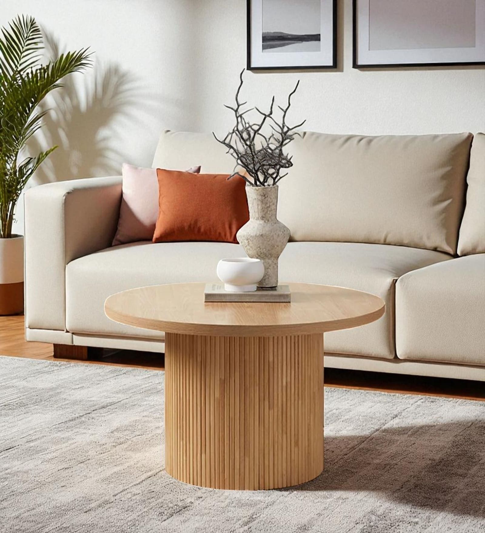 Buy Nordic Crest Sculpted Wooden Harmony with Vertical Slat Elegance in ...