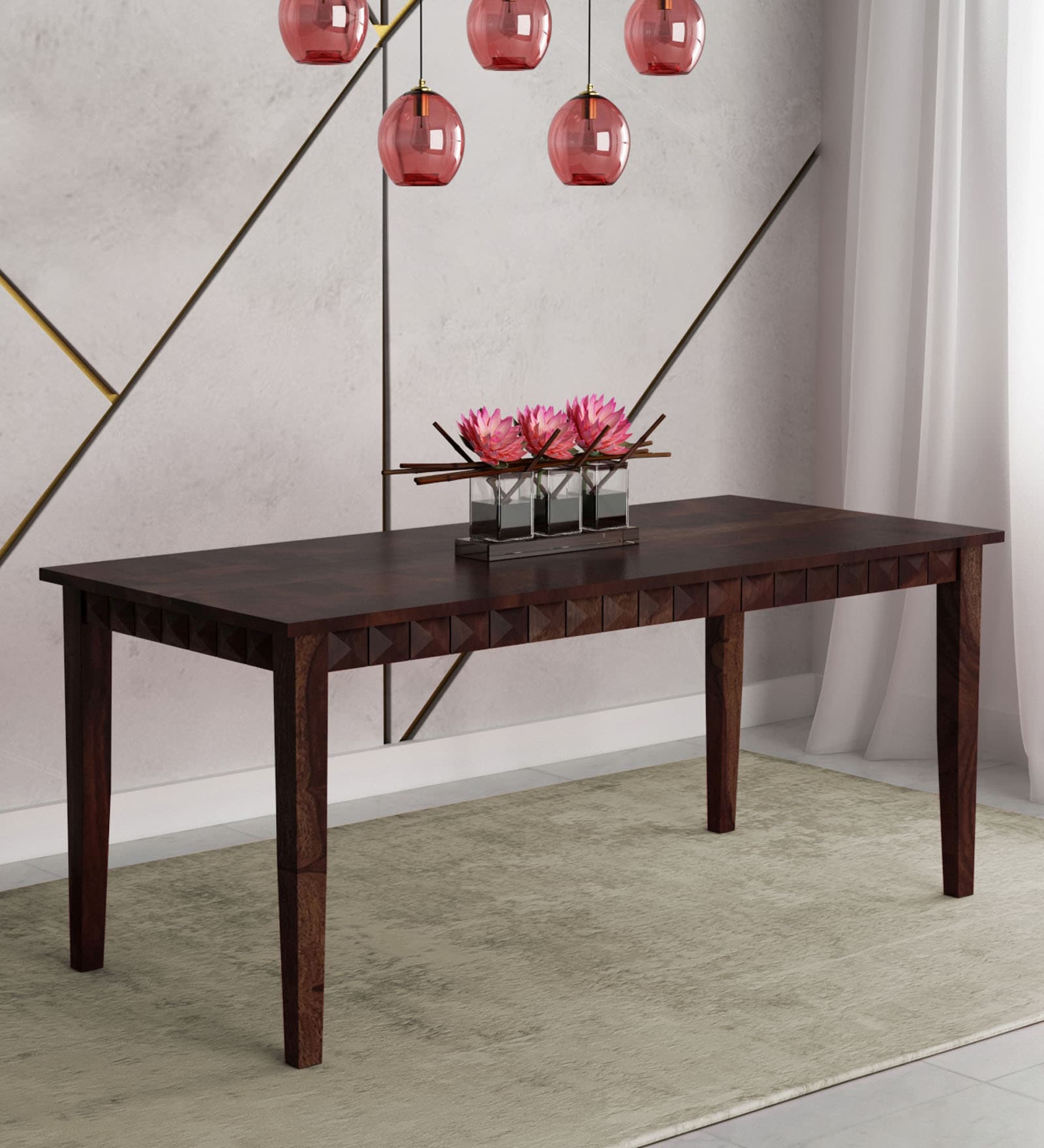 Buy Norman Solid Wood Eight Seater Dining table in Provincial Teak ...