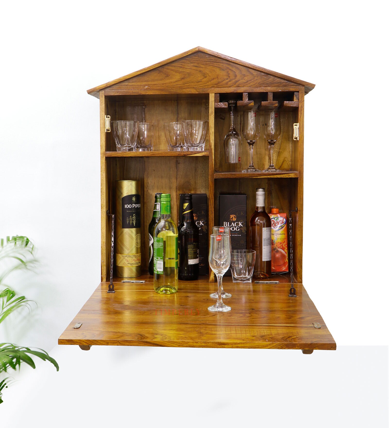 Buy Novo Sheesham Wood Bar Cabinet in Walnut Finish at 67% OFF by ...