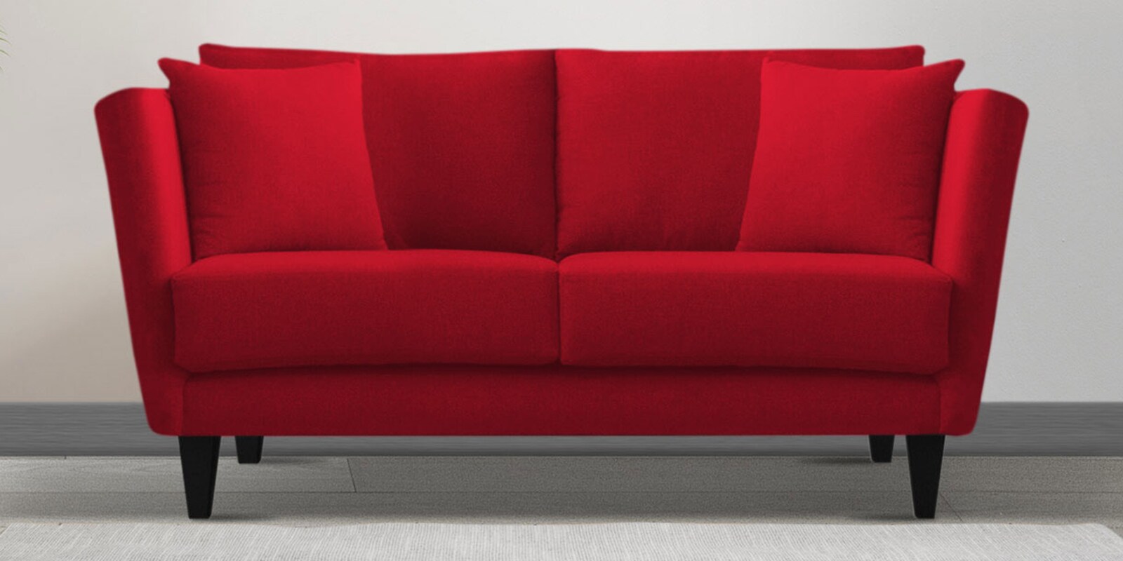 Buy Norway Velvet 2 Seater Sofa in Cherry Red Colour at 49% OFF by ...