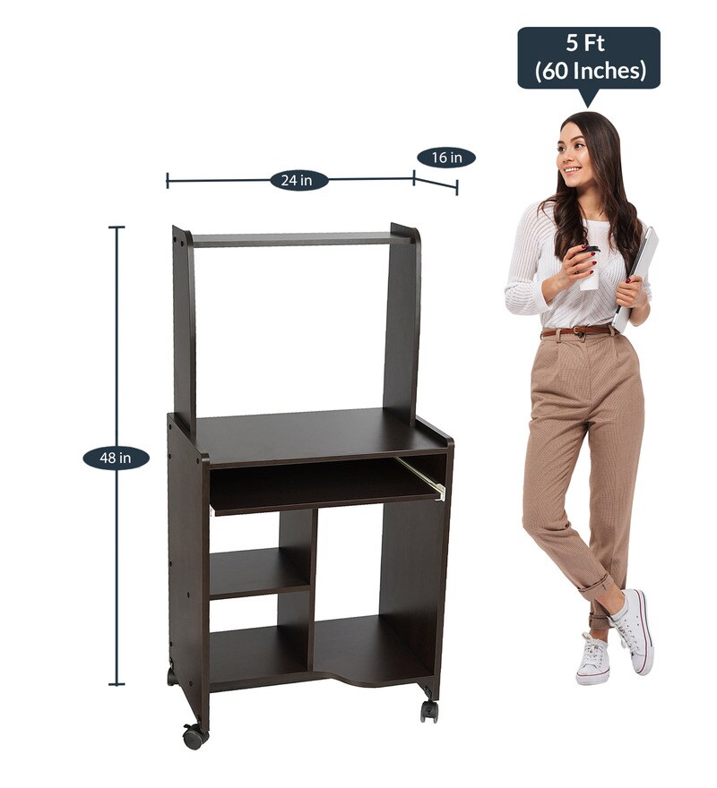 Buy Nork Computer Table in Wenge Finish by @home Online - Computer ...