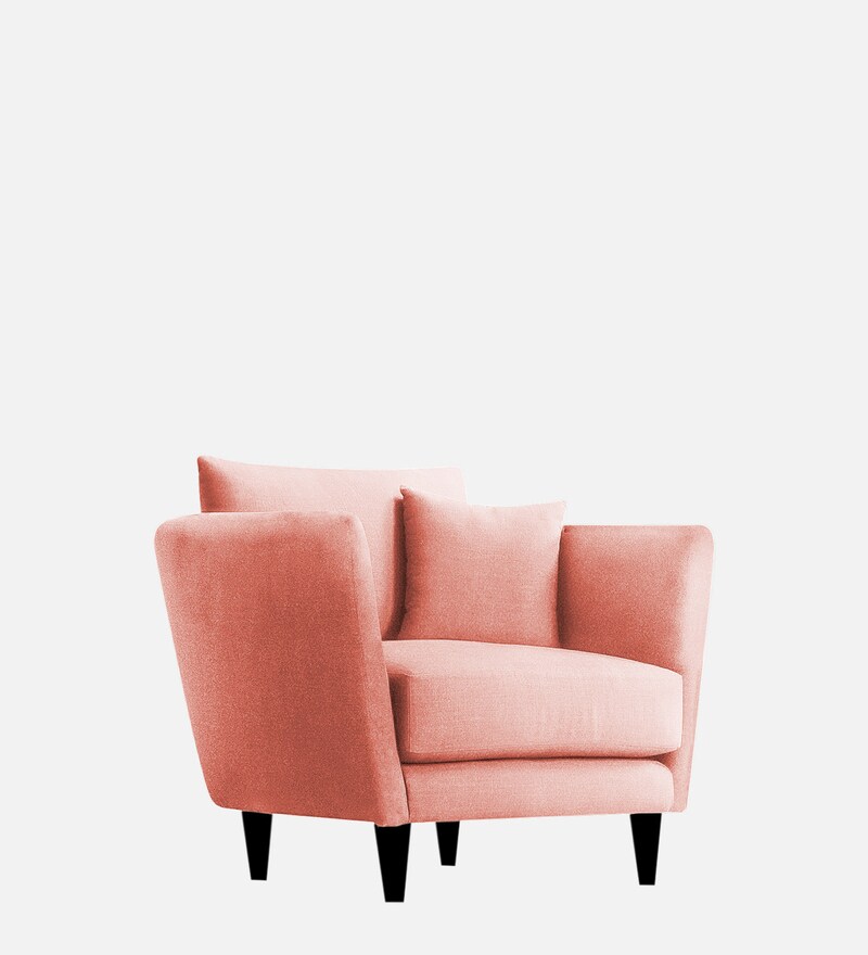 Buy Norway Velvet 1 Seater Sofa in Blush Pink Colour by Febonic Online ...