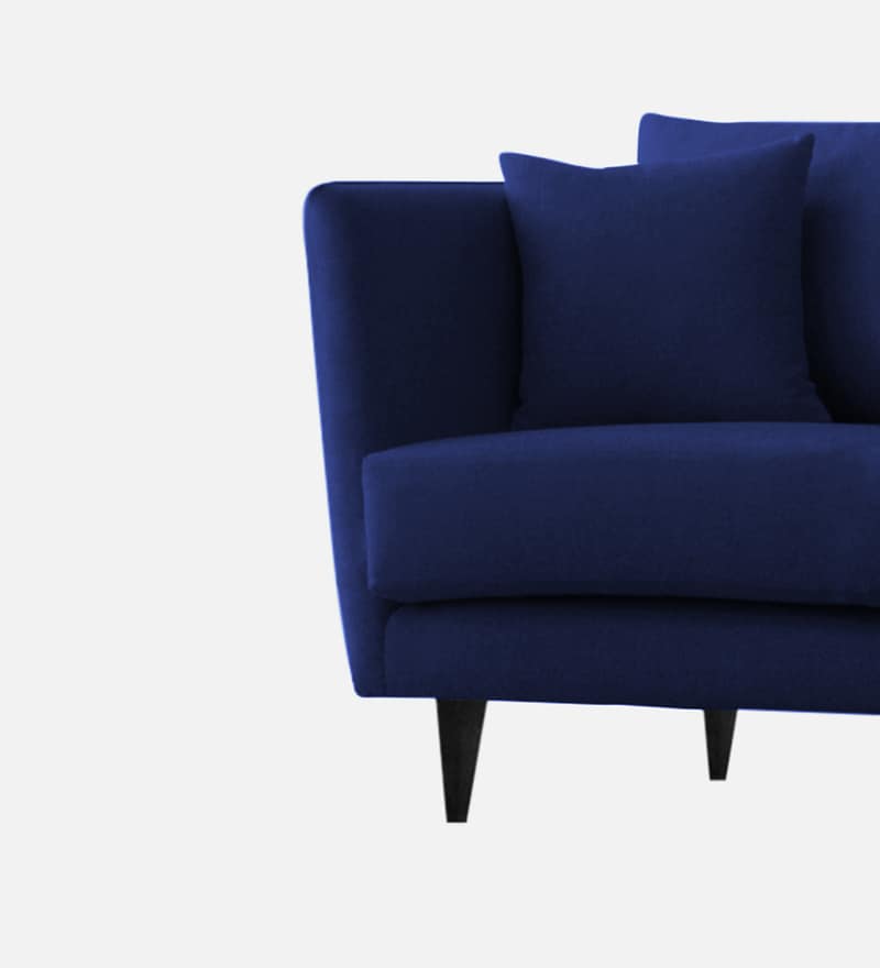 Buy Norway Velvet 1 Seater Sofa in Indigo Blue Colour by Febonic Online ...