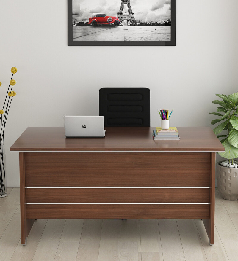 Buy Nova Medium Executive Desk in Walnut Finish Online - Executive ...