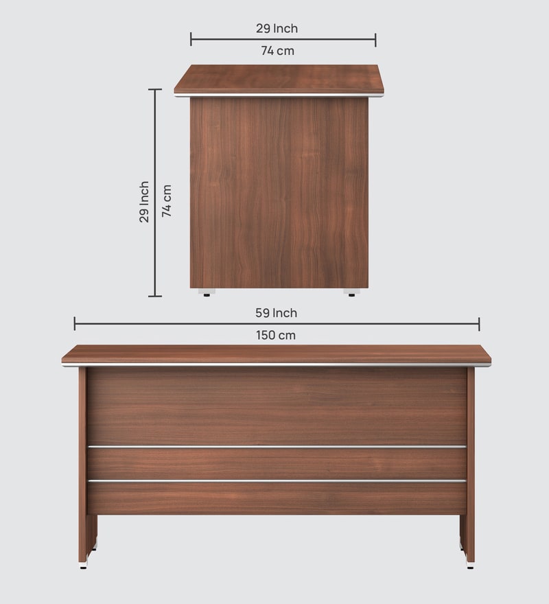 Buy Nova Medium Executive Desk in Walnut Finish Online - Executive ...