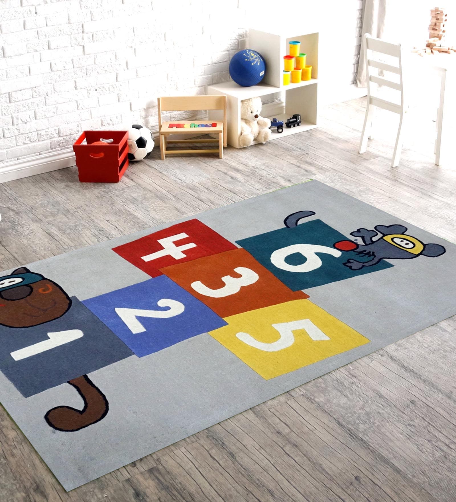 Buy Numbers 6 X 4 Woolen Carpet in Multicolour by Designs View at 33% ...