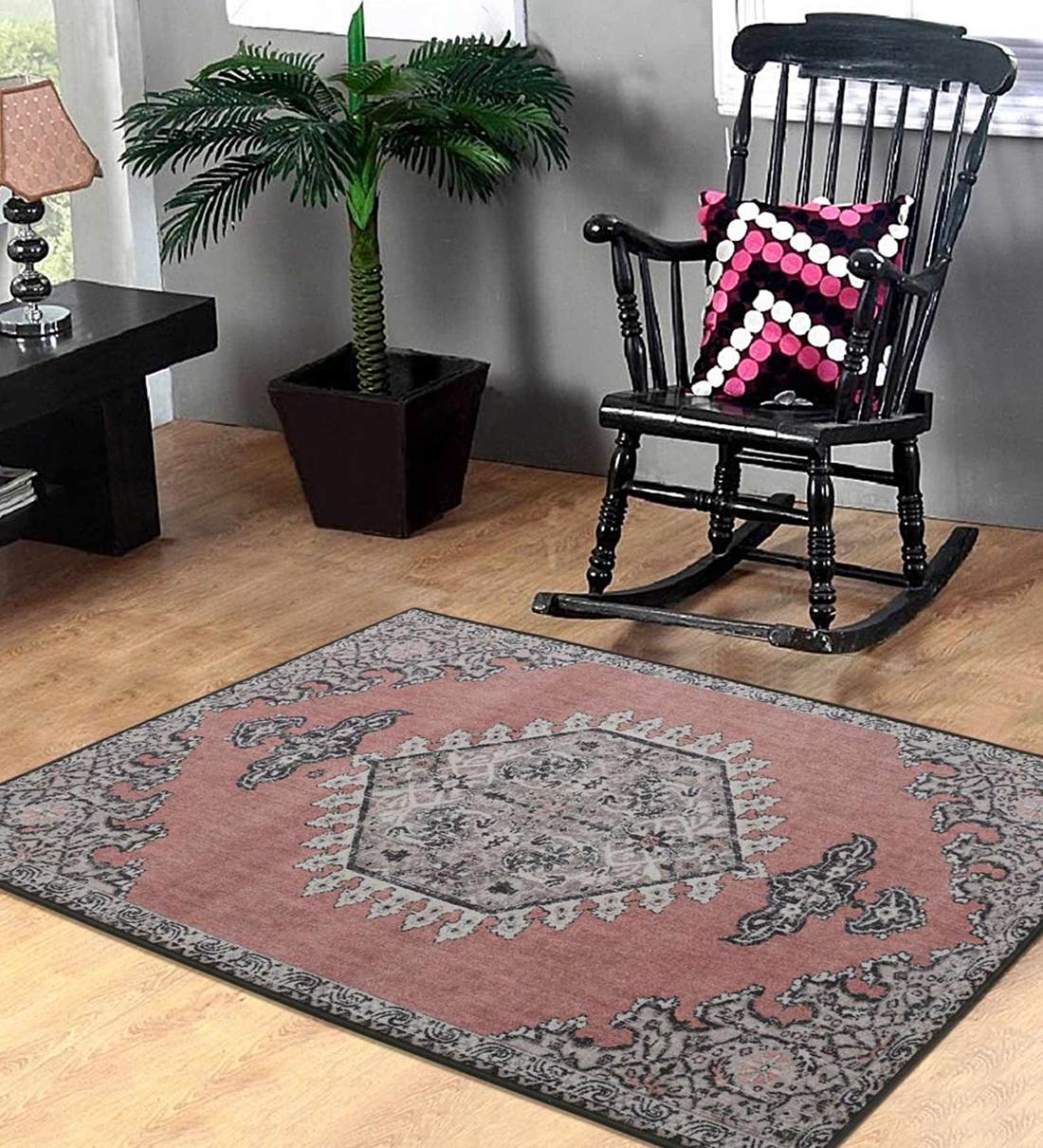 Buy Pink Nylon Vintage 3 x 5 Feet Machine Made Carpet by Rugsmith at 59 ...