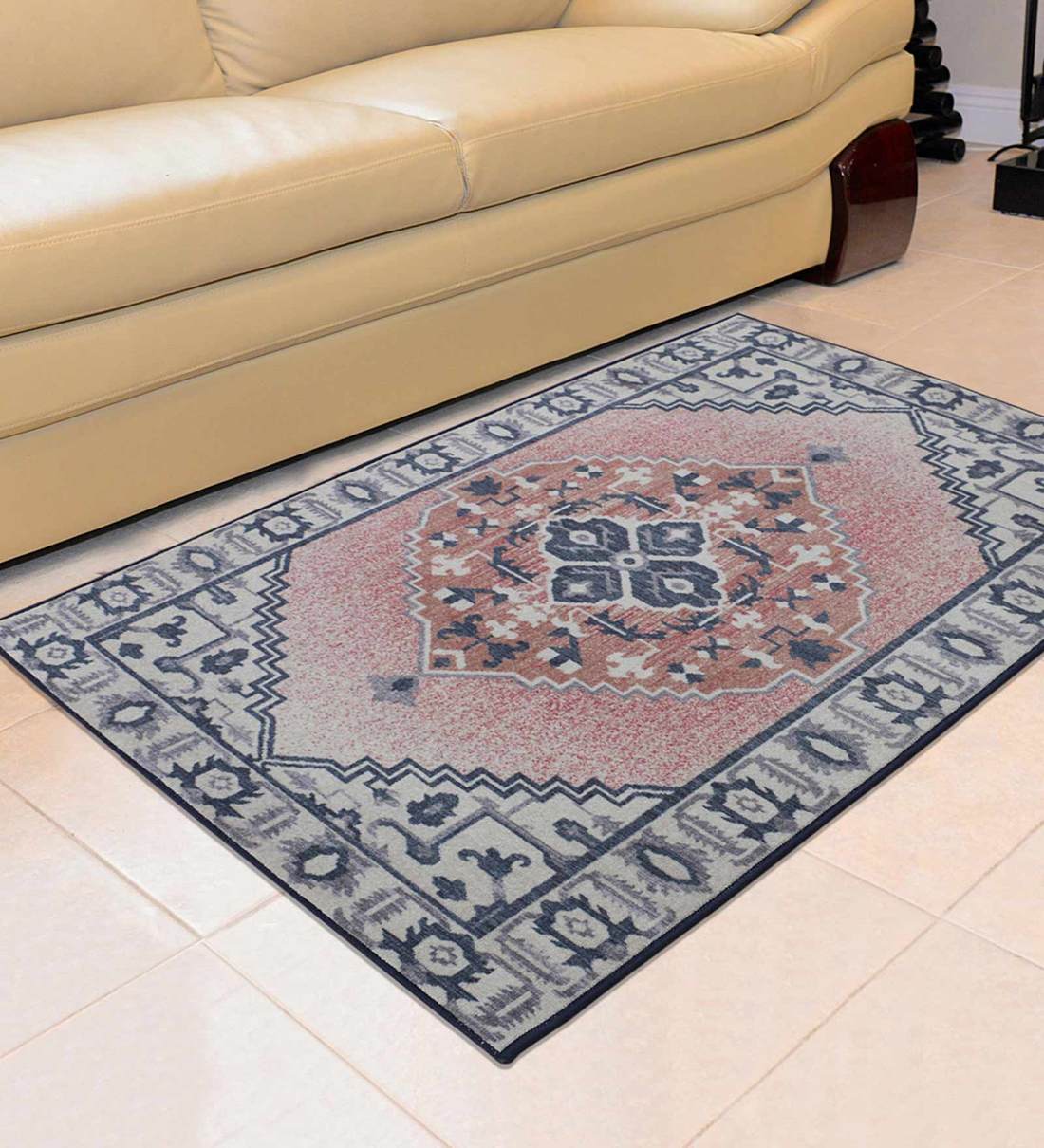 Buy Blue Nylon Vintage 4 x 6 Feet Machine Made Carpet by Rugsmith at 55 ...