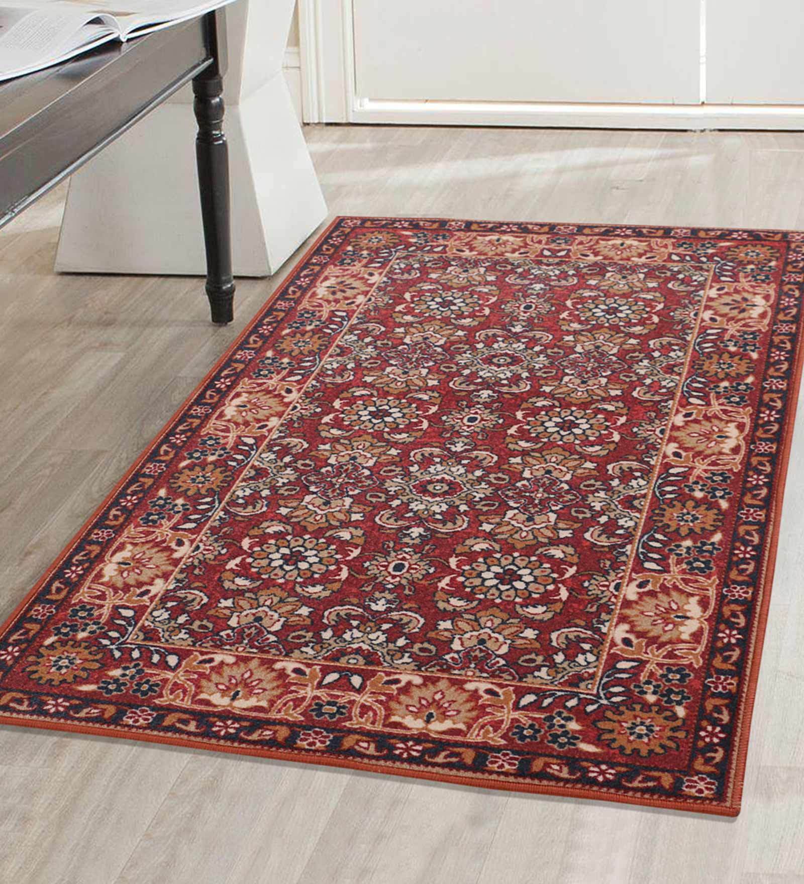 Buy Red Nylon Vintage 3 x 5 Feet Machine Made Carpet by Rugsmith at 56% ...