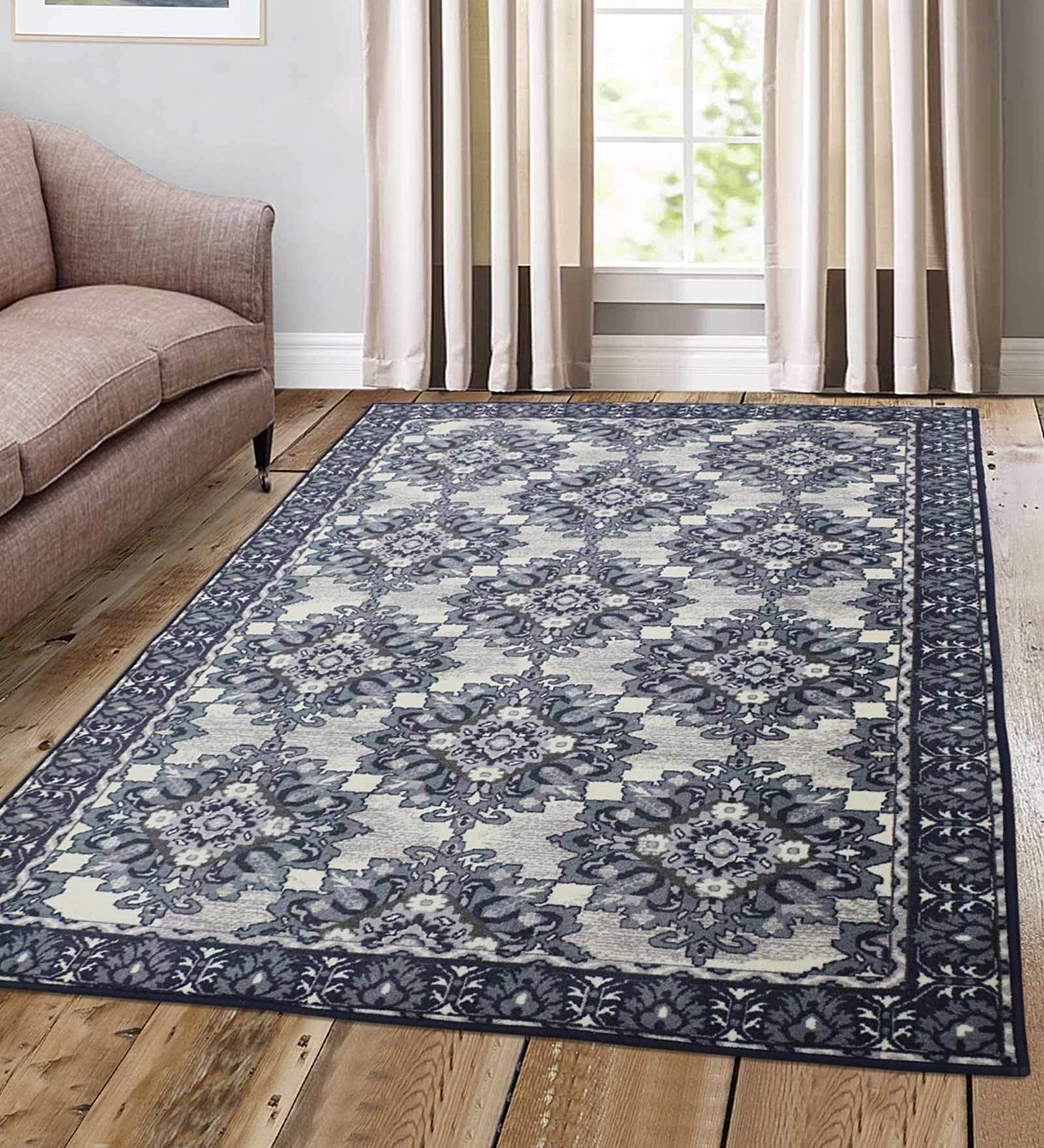 Buy Multicolor Nylon Traditional 4 x 6 Feet Machine Made Carpet by ...