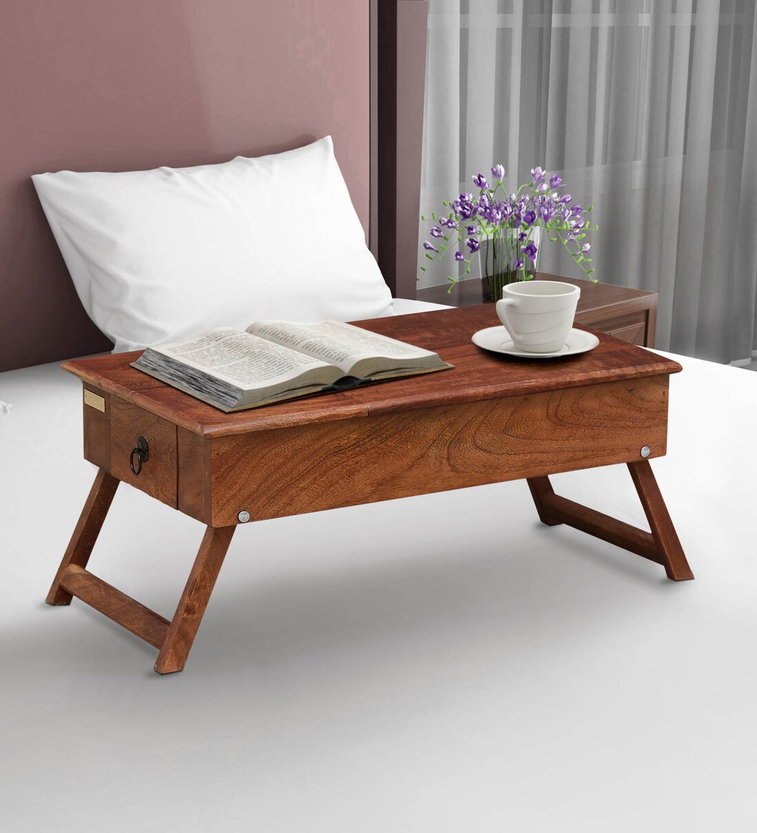 Buy Oakville Solid Wood Portable Table in Rustic Teak Finish at 10% OFF ...