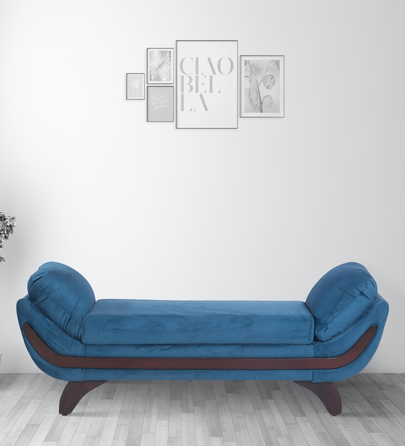 Buy Oakland Fabric Recamier in Blue Colour Online - Recamiers - Settees ...