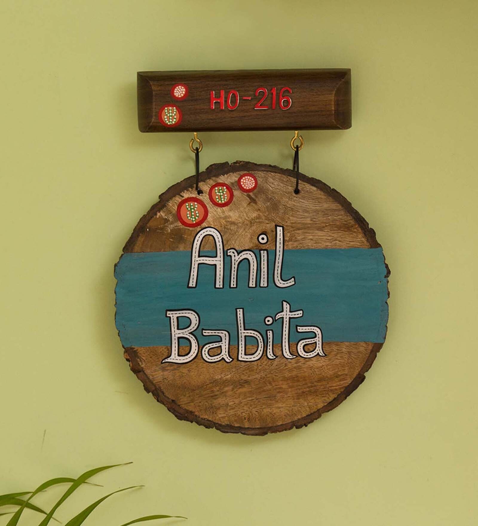 Buy Oasis Labels Customizable Wooden Name Plate In Light Brown ...