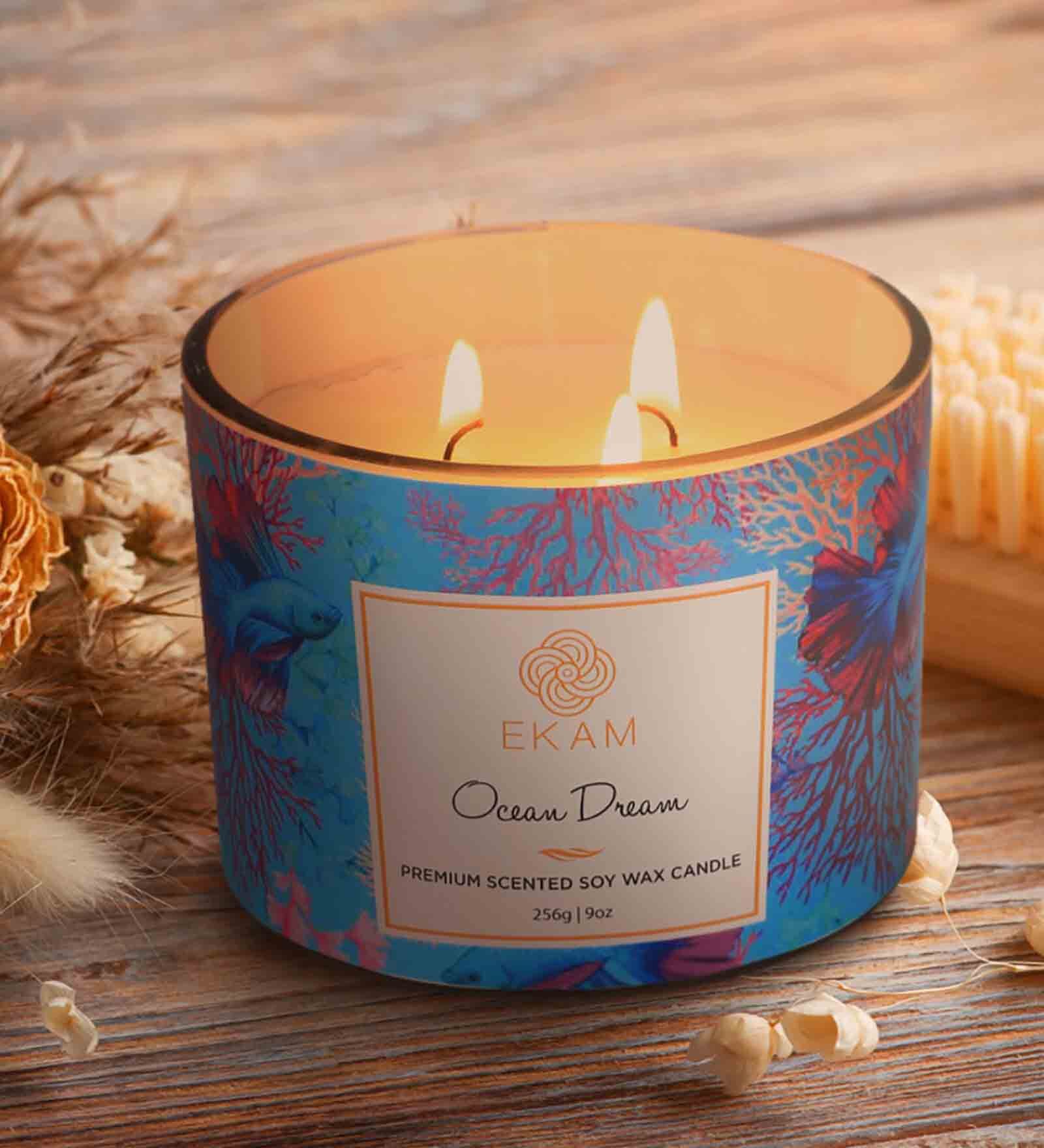 Buy Ocean Dream Soy Wax Scented Candle By Ekam at 26% OFF by EKAM | Pepperfry