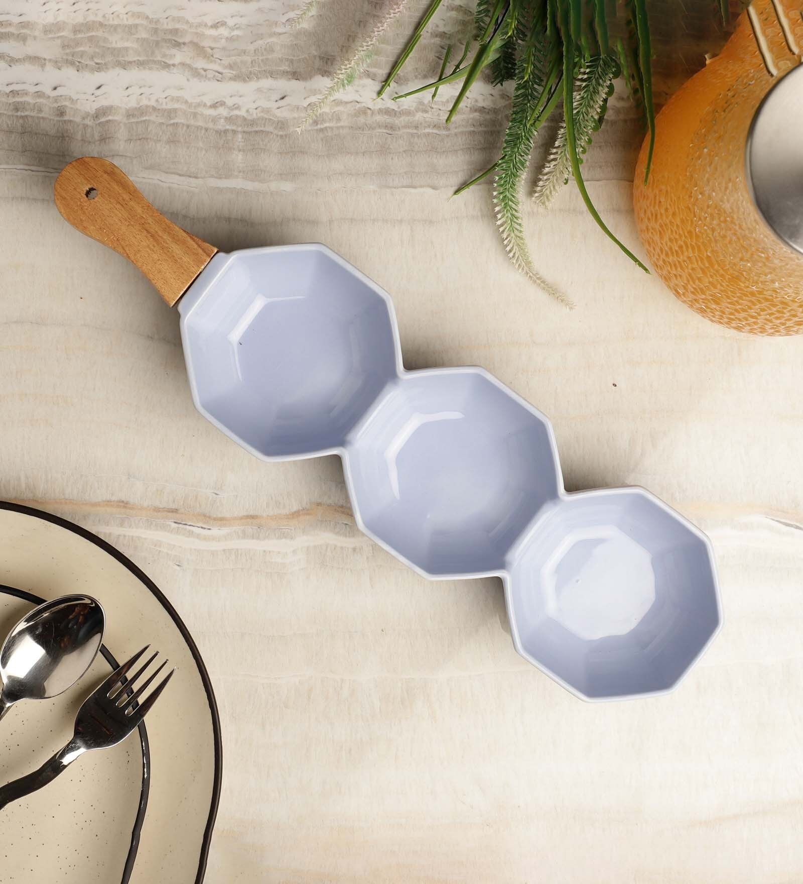 Buy Octagonal Blue 15 Inch Ceramic Appetizer Platter at 44% OFF by The ...