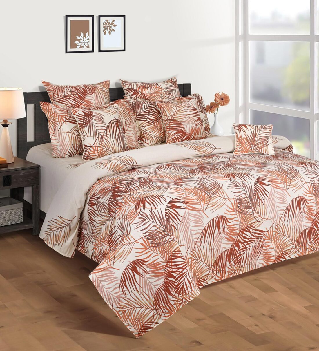 Buy Multicolor Floral 144 TC Cotton 4 Pcs Bedding Set Sparkle ...