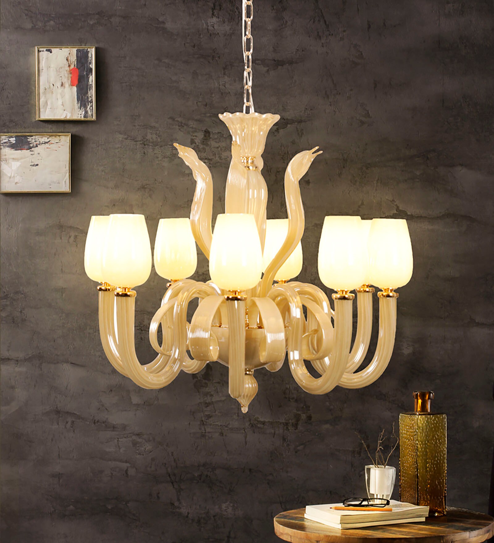 Buy White Crystal Chandelier by Jainsons Emporio at 25% OFF by Jainsons ...