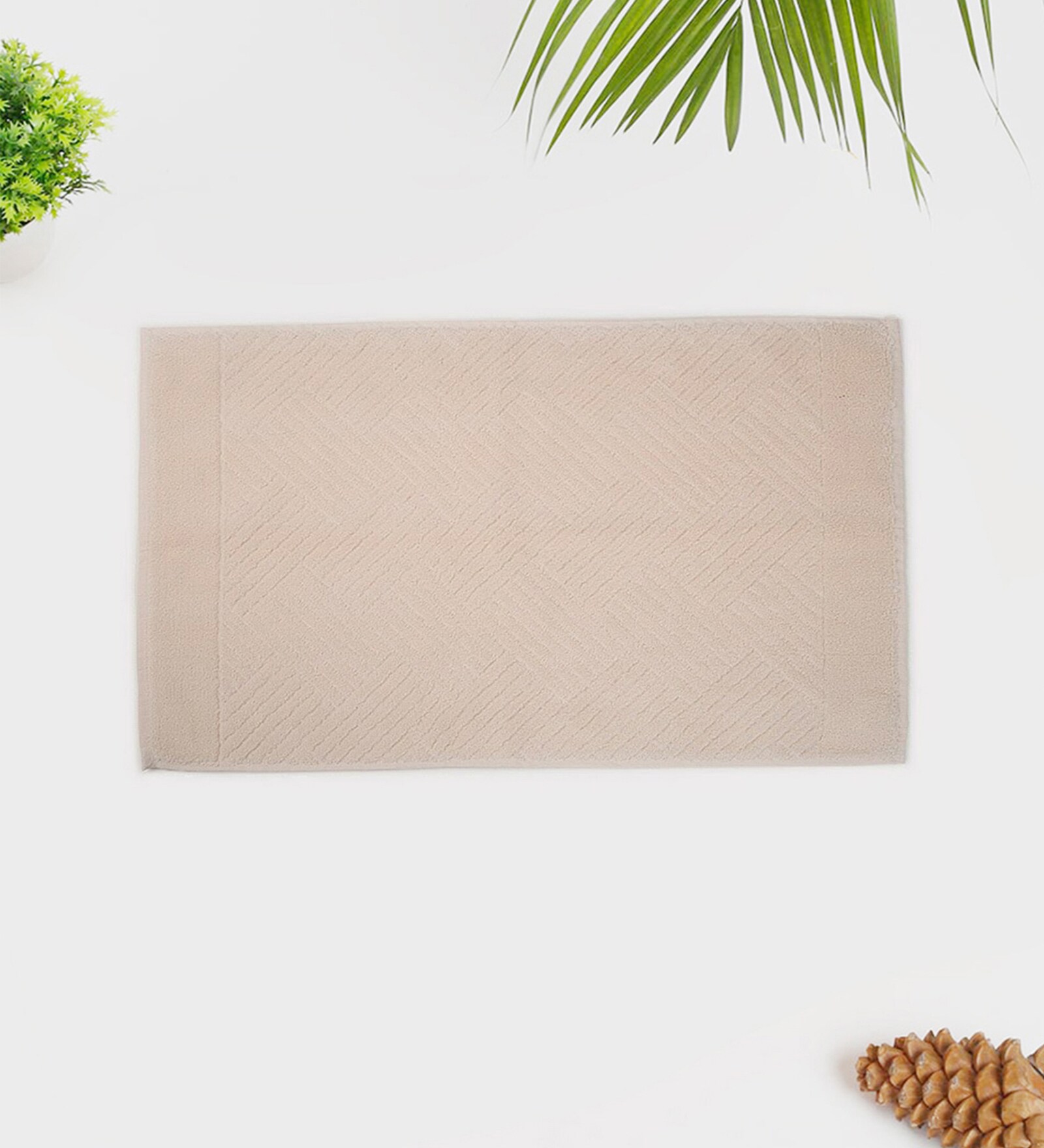 Buy Off White Palash Pile Cotton Medium Towel-500 Gsm at 100% OFF by ...