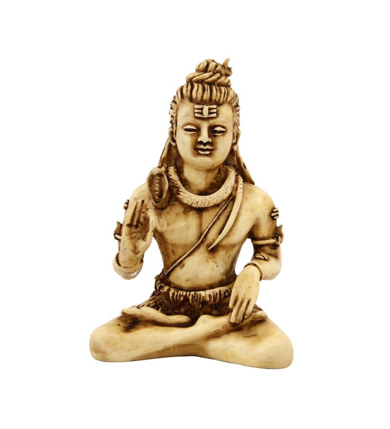 Buy Off White Resin Shiva Carved In Resin Idol By Handicrafts Paradise ...
