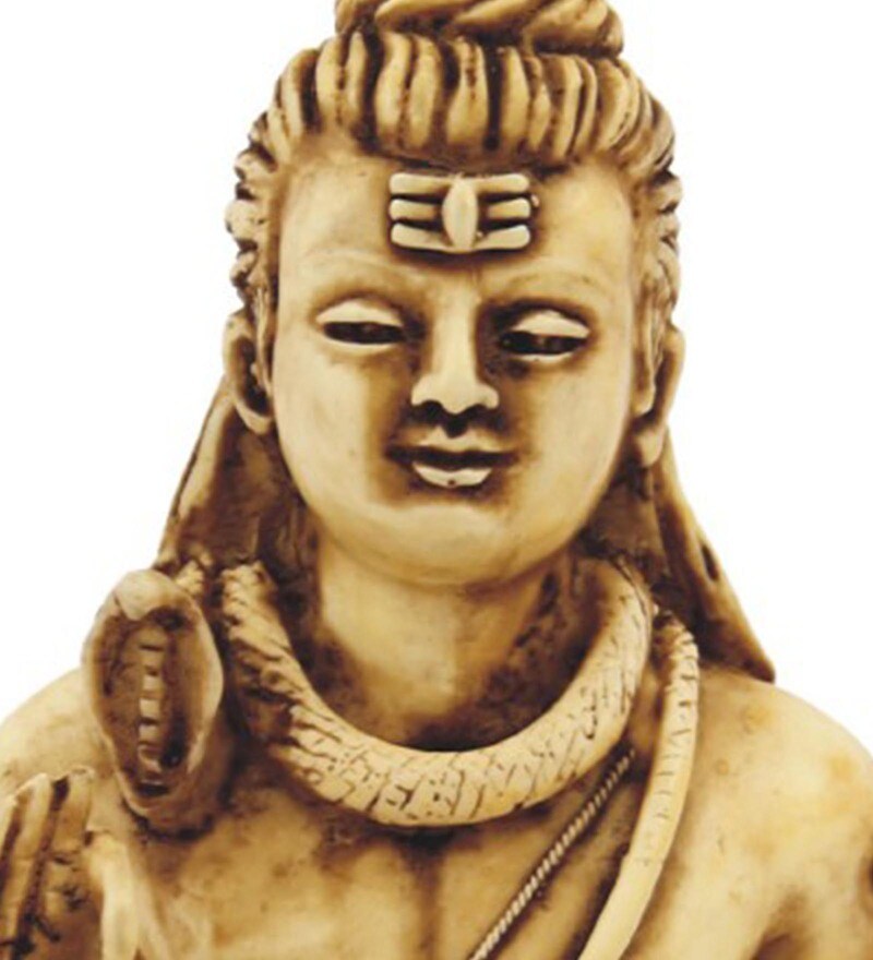 Buy Off White Resin Shiva Carved In Resin Idol By Handicrafts Paradise ...