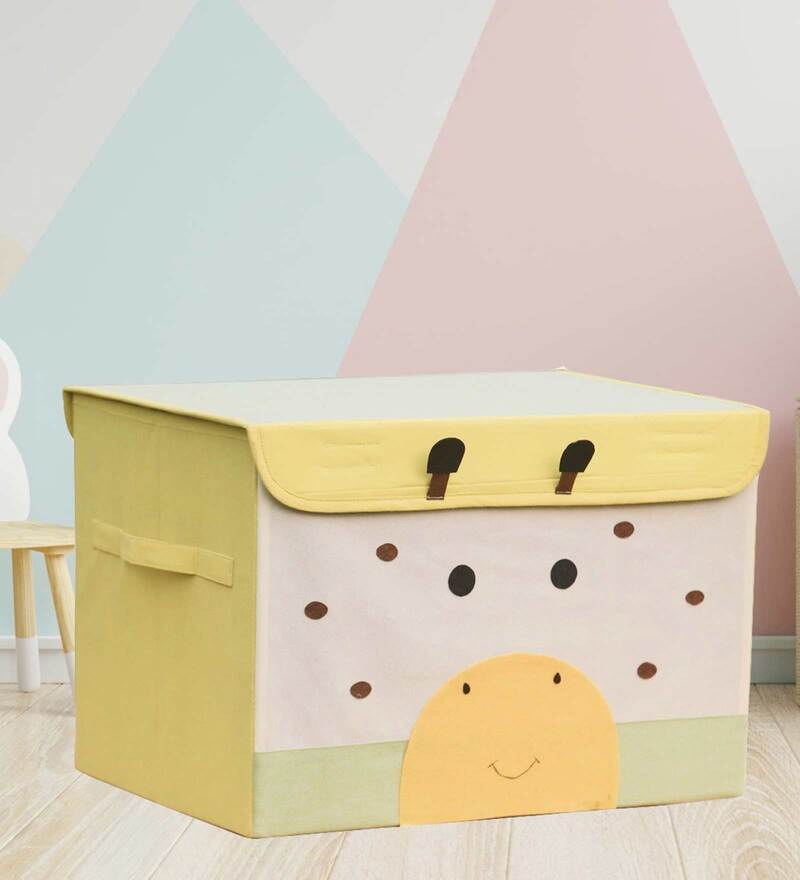 Buy Milky Fabric Kids Storage Box in White Colour Online - Kids Storage ...