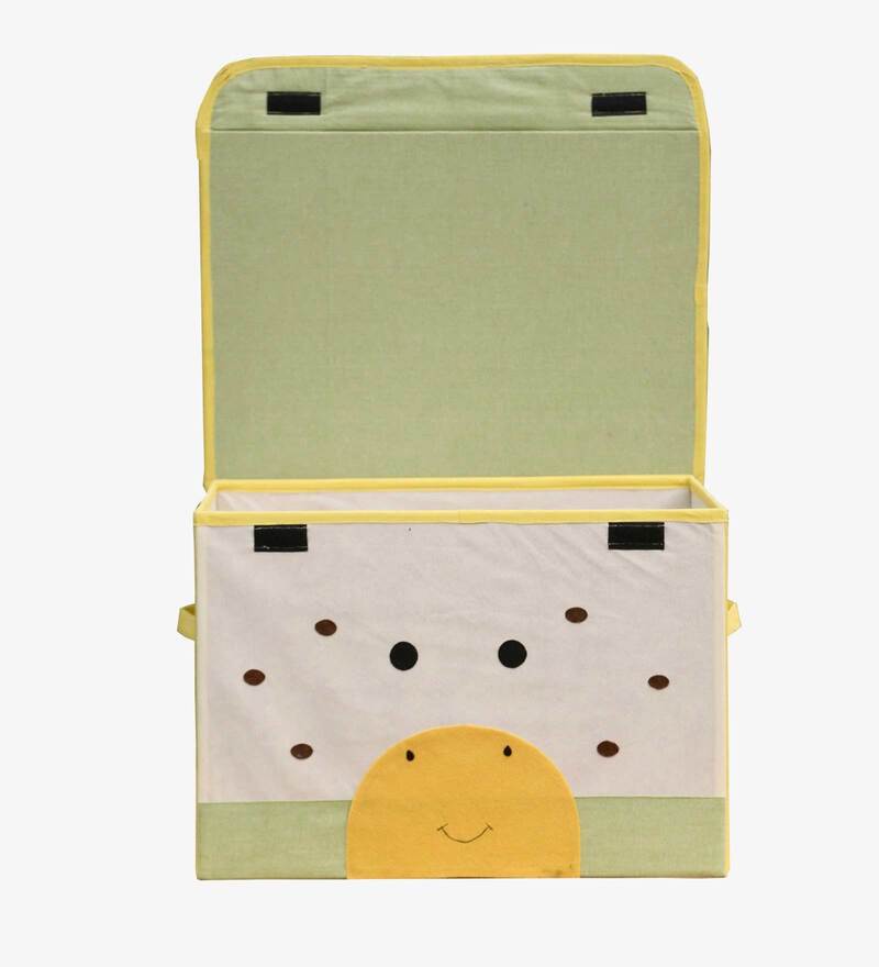Buy Milky Fabric Kids Storage Box in White Colour Online - Kids Storage ...
