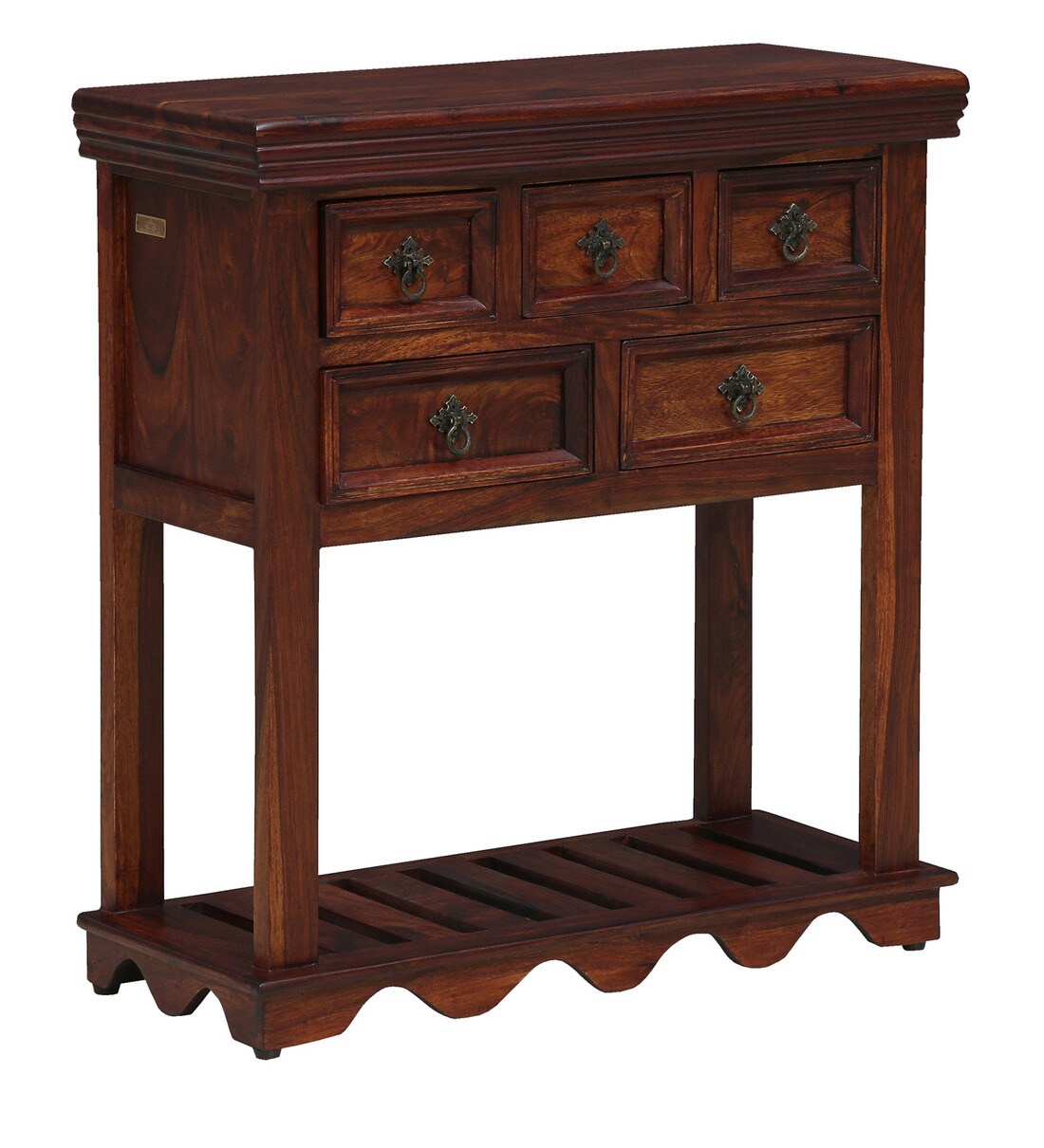 Buy Ojaswi Solid Wood Console Table In Honey Oak Finish By Mudramark ...