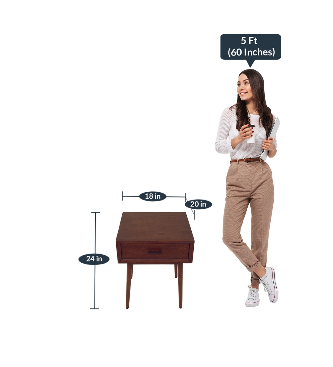 Buy Old World End Table In Dark Brown Colour By Ellementry Online - Mid ...