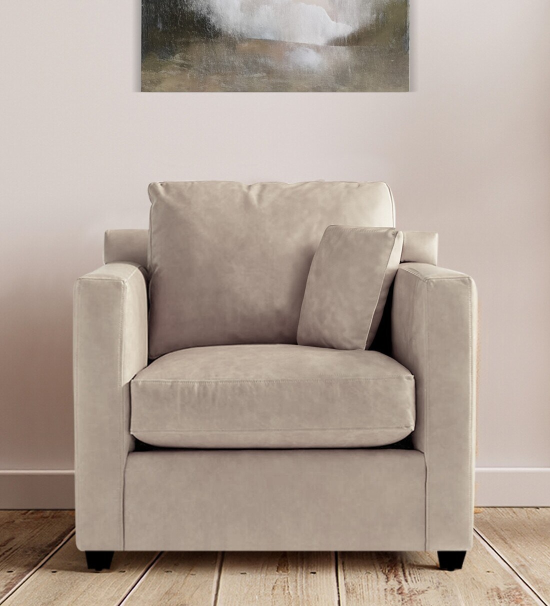 Buy Olive Leatherette 1 Seater In Ivory Tusk Colour at 48% OFF by Trevi ...