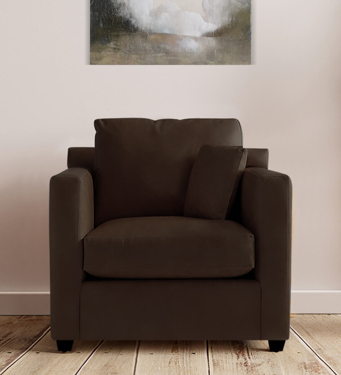 Buy Olive Leatherette 1 Seater Sofa In Brown Colour at 30% OFF by Trevi ...