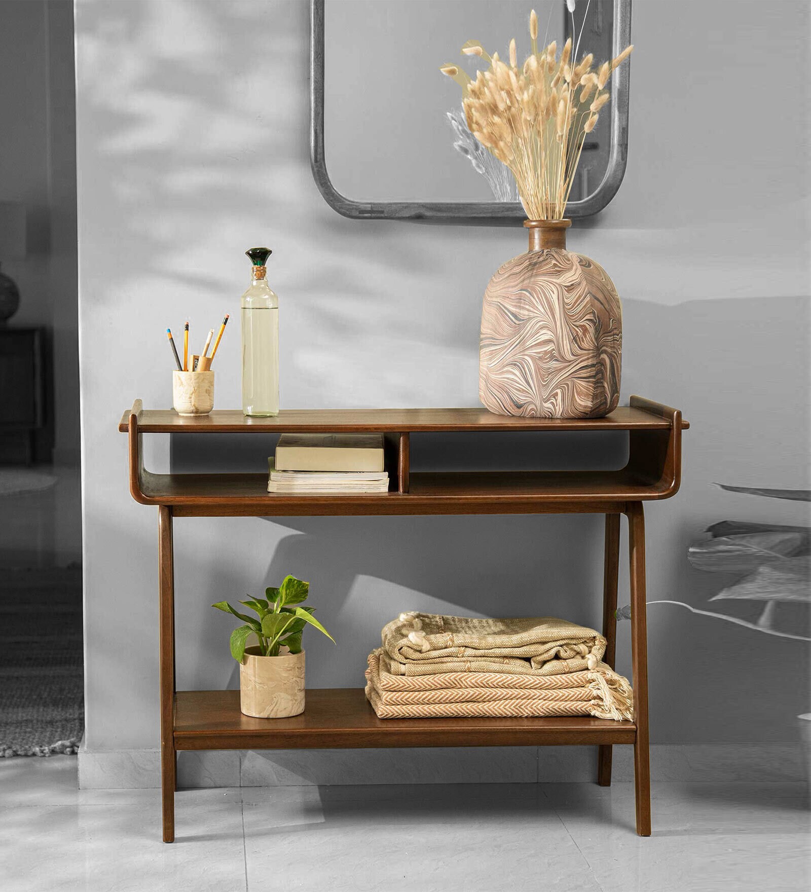Buy Old Solid Wood Console Table in Dark Brown Finish at 100% OFF by ...